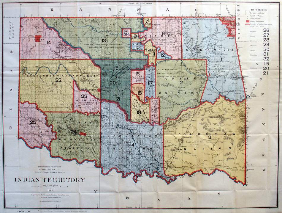 (Oklahoma) Indian Territory – The Old Map Gallery