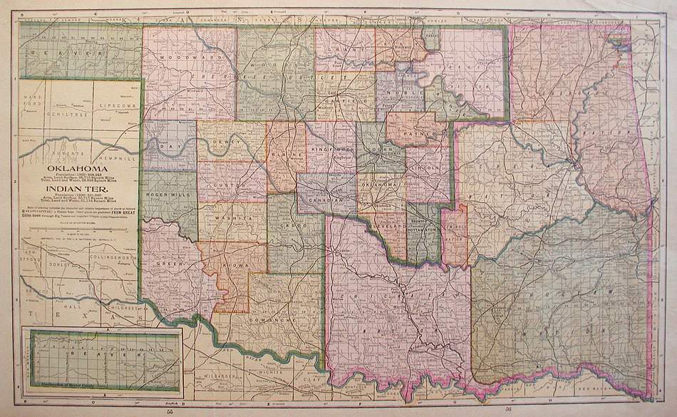 Oklahoma & Indian Territory – The Old Map Gallery