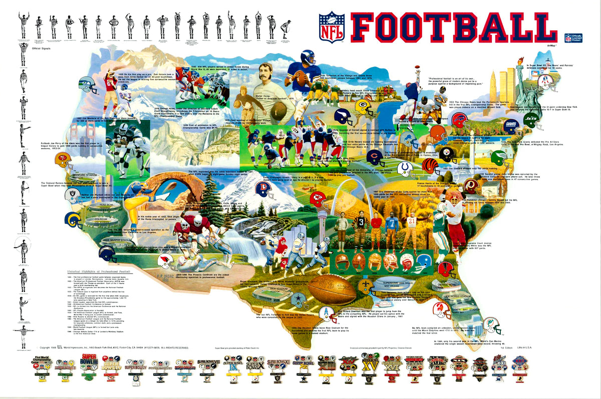 (US Football) NFL FOOTBALL – The Old Map Gallery