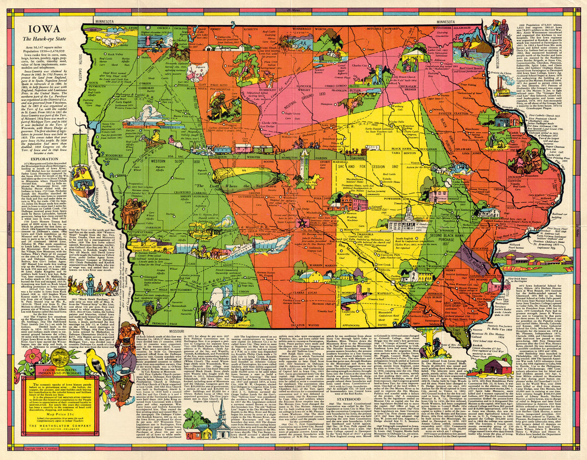 (IA.) Iowa The Hawk-Eye State – The Old Map Gallery