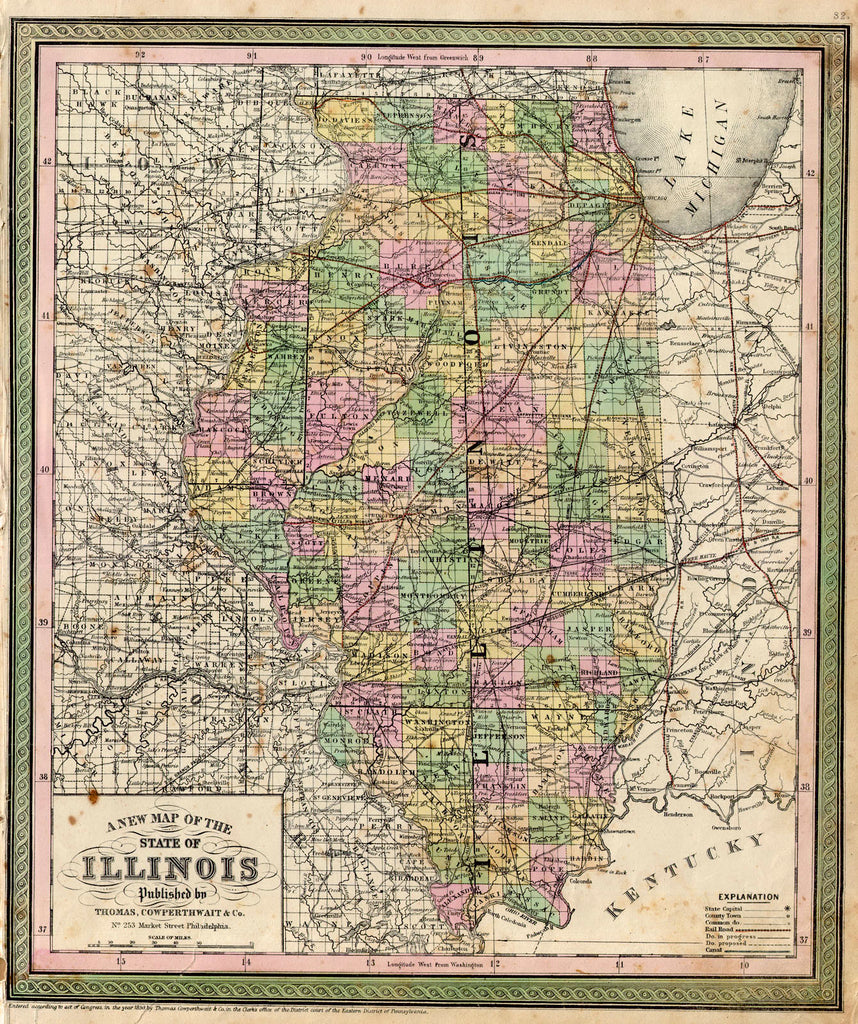 (Il.) A New Map Of The State Of Illinois – The Old Map Gallery