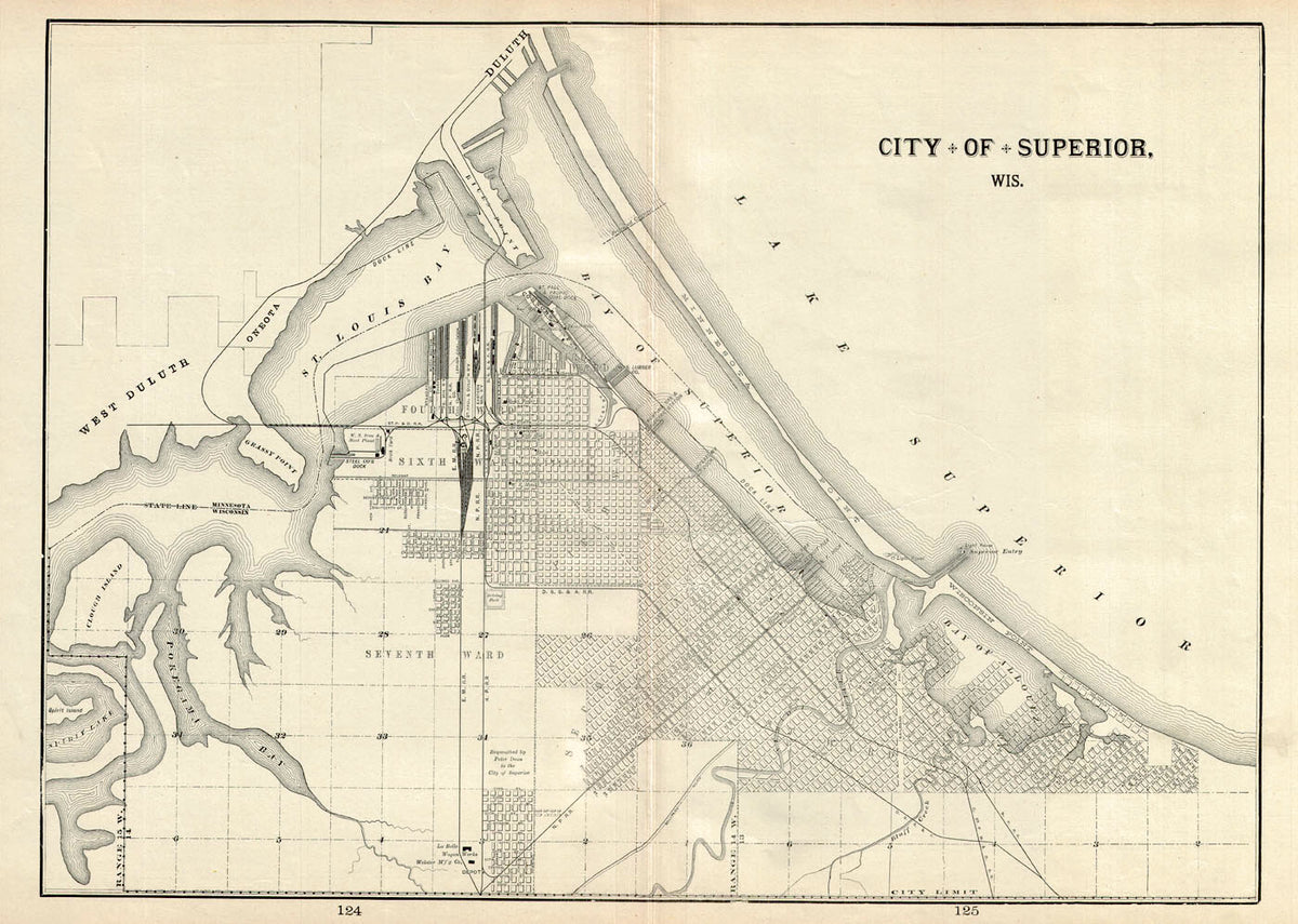 (WI. - Superior) City of Superior, WIS. – The Old Map Gallery
