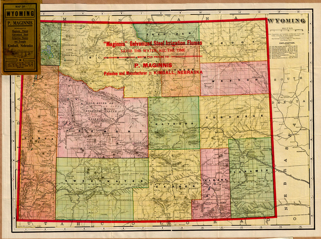 (WY.) Map Of Wyoming – The Old Map Gallery