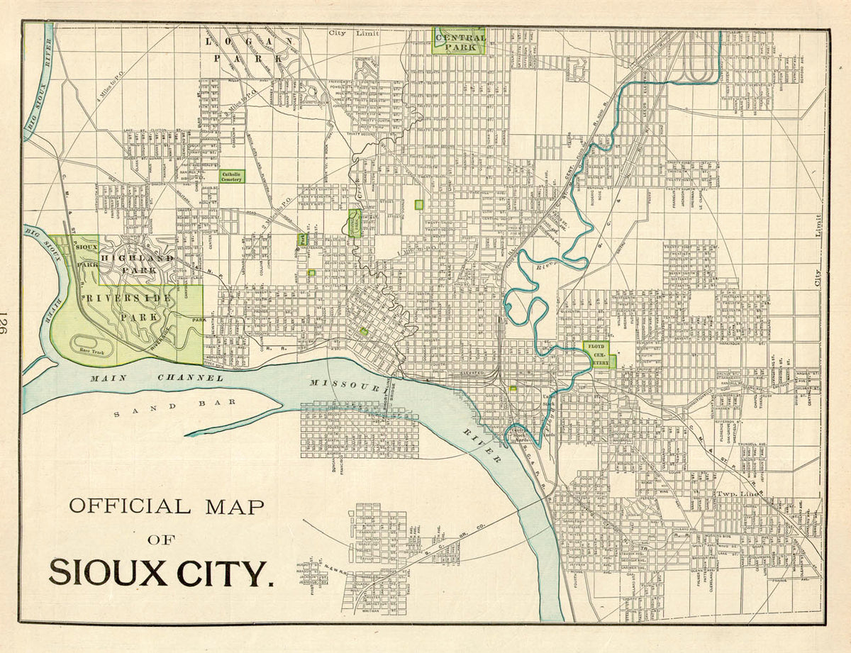 (IA) Official Map of Sioux City – The Old Map Gallery
