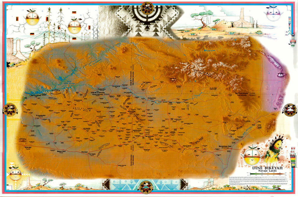 (AZ., CO., NM., UT.) Diné Bikéyah - Navajo Lands – The Old Map Gallery