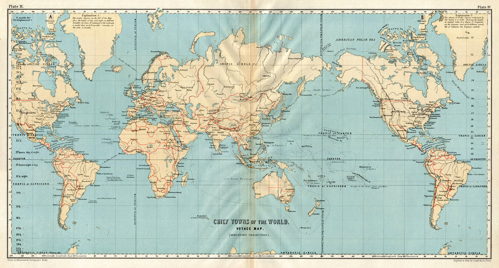 (World) Chief Towns Of the World... – The Old Map Gallery