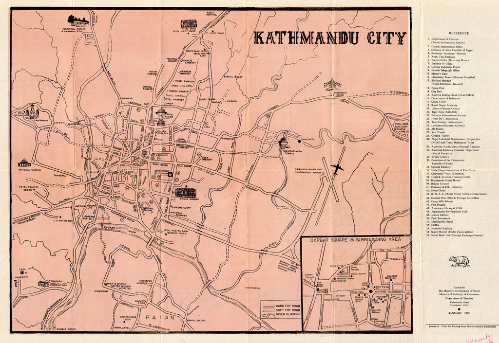 (Nepal - Kathmandu) Kathmandu City – The Old Map Gallery