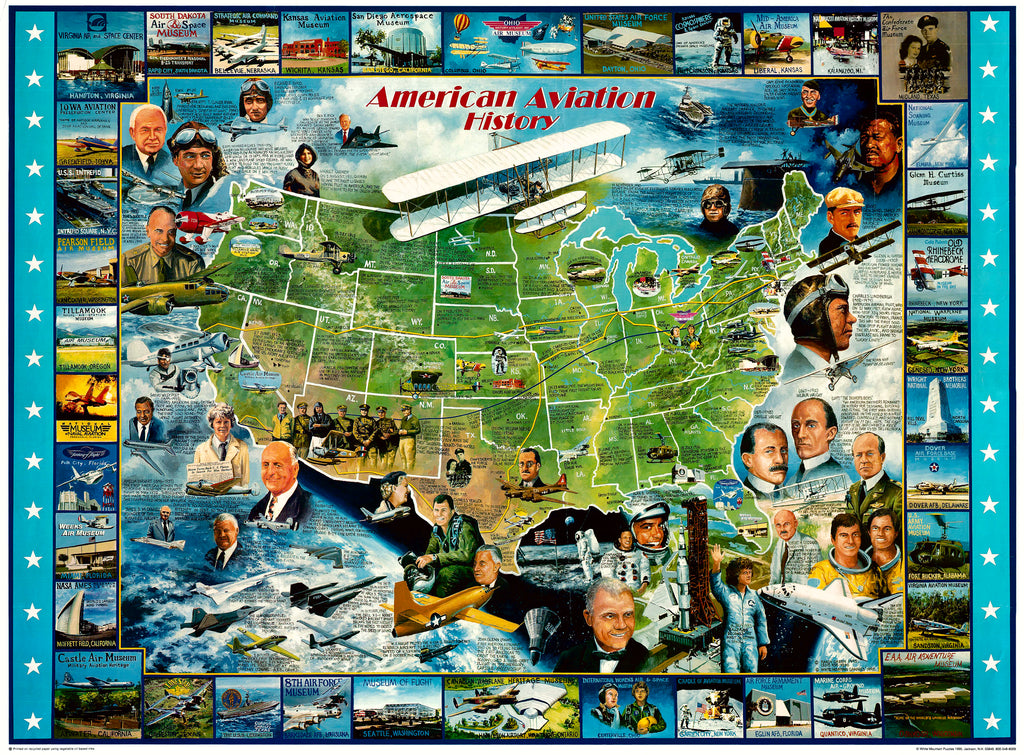(U.S. - Aviation) American Aviation History – The Old Map Gallery