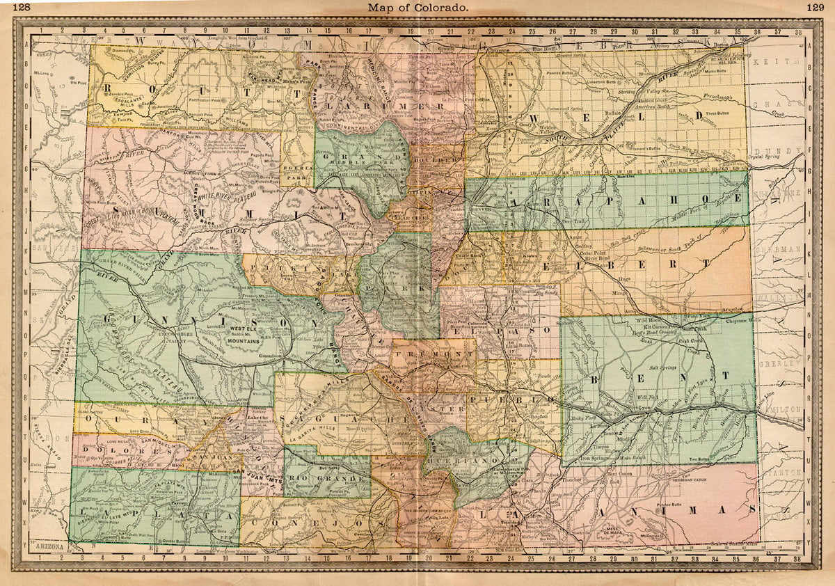 (CO.) Map of Colorado – The Old Map Gallery