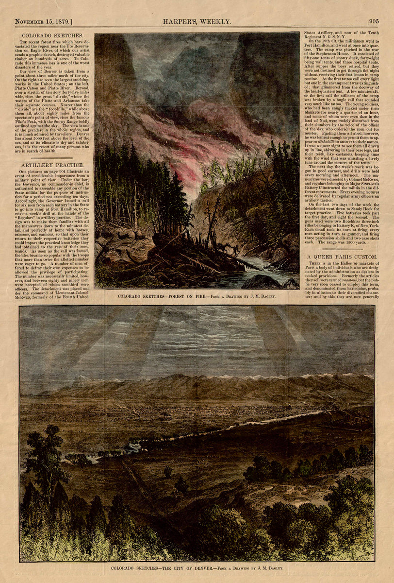 (CO. - Denver) Colorado Sketches - Forest On Fire - The City of Denver ...