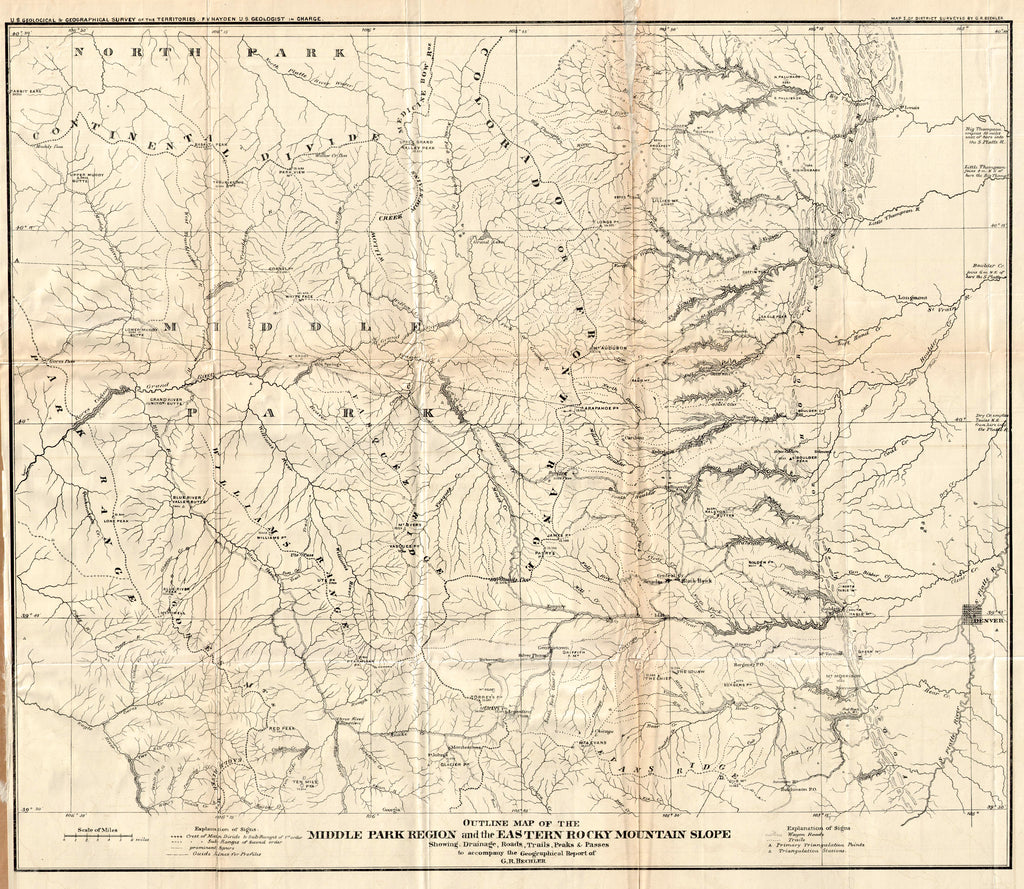 (CO)Outline Map of the Middle Park Region and the Eastern Rocky Mounta ...