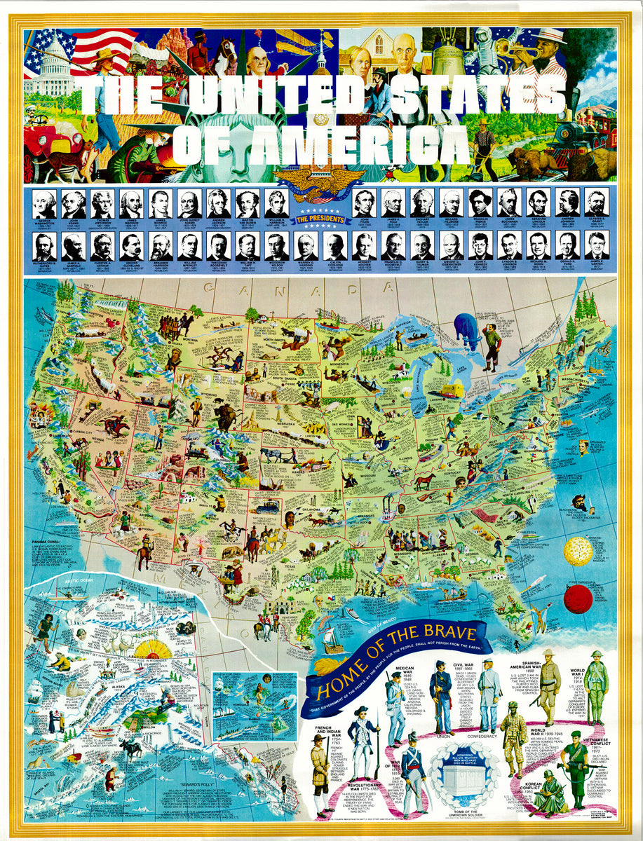 (U.S. - Pictorial) The United States Of America, – The Old Map Gallery