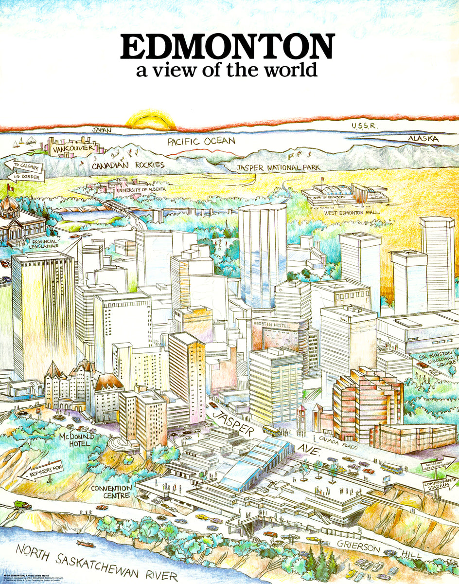 (Canada - Edmonton) Edmonton - a view of the world – The Old Map Gallery