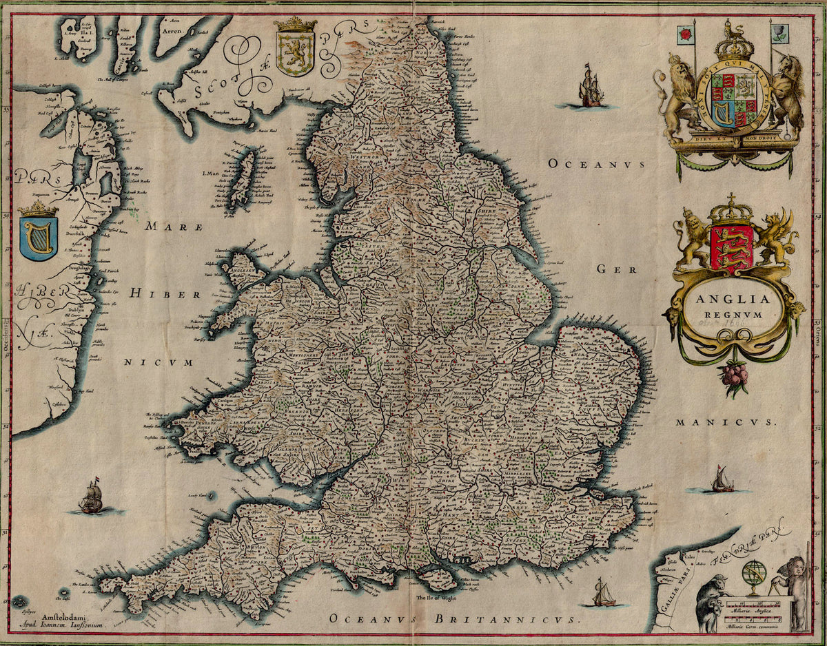 (England, Wales) Anglia Regnum – The Old Map Gallery