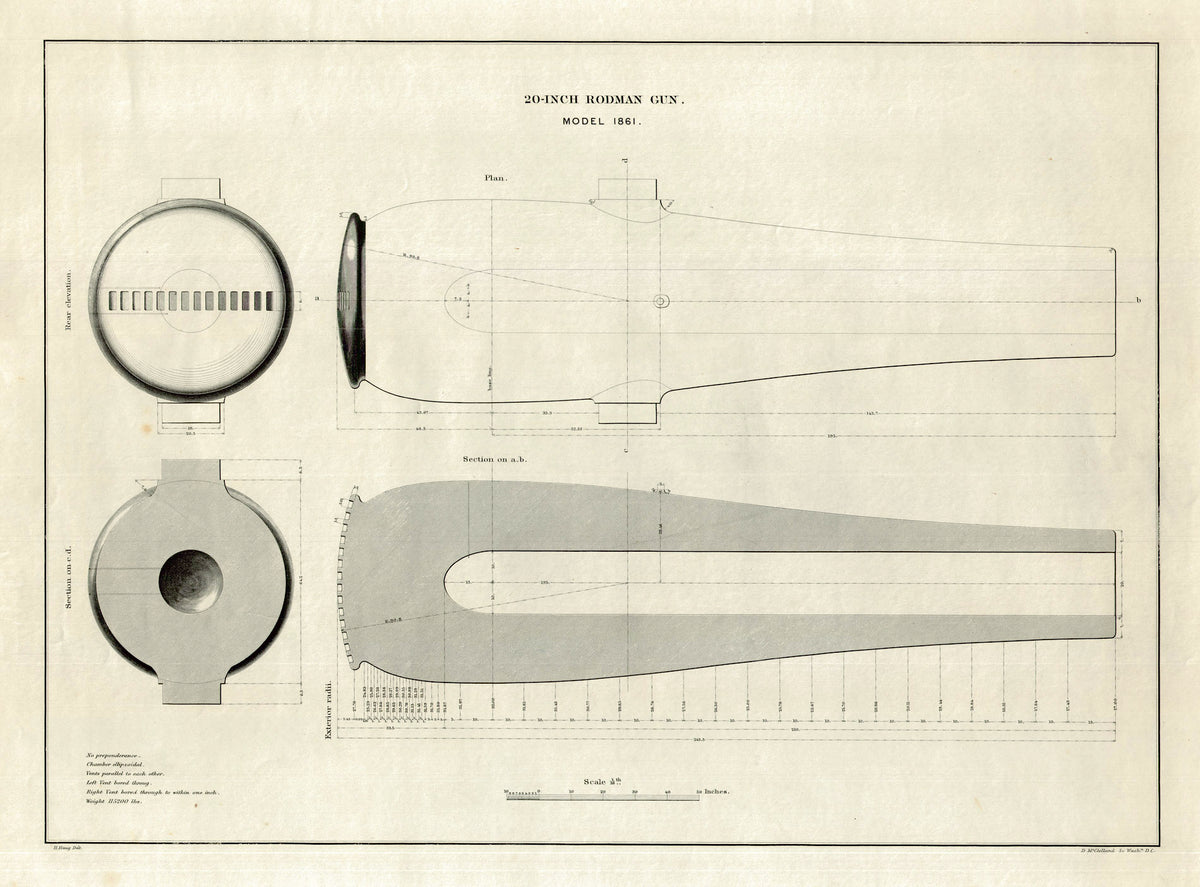 (Civil War) 20-inch Rodman Gun.- Model 1861 – The Old Map Gallery
