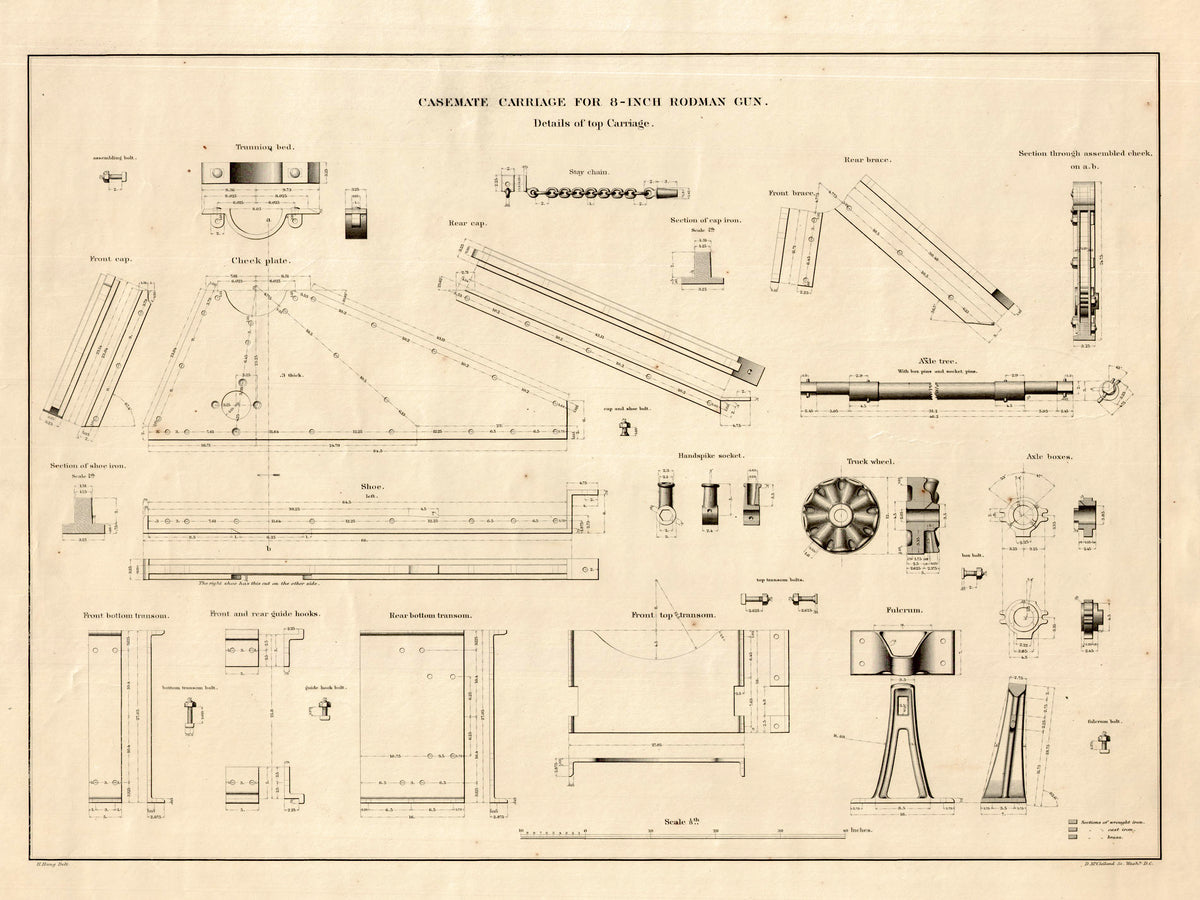 (Civil War) Casemate Carriage for 8-Inch Rodman Gun – The Old Map Gallery