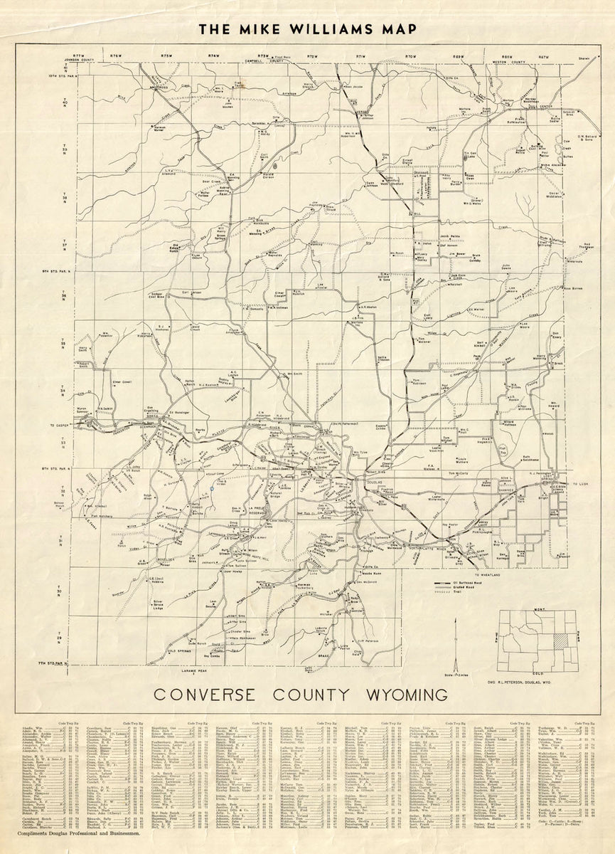 (WY. - Converse County) The Mike Williams Map – The Old Map Gallery