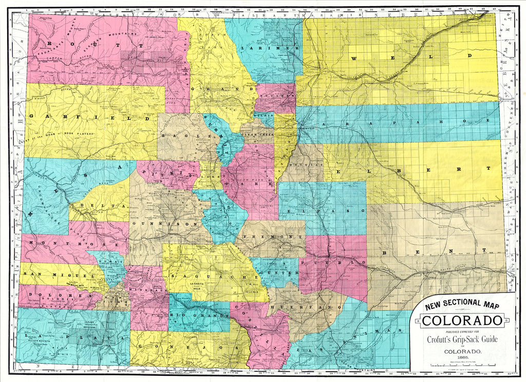 (CO.) New Sectional Map Of Colorado... – The Old Map Gallery