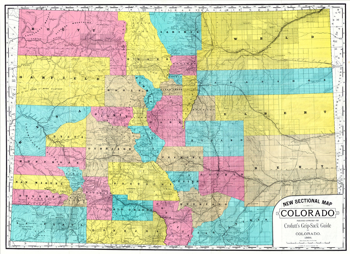 (CO.) New Sectional Map Of Colorado... – The Old Map Gallery
