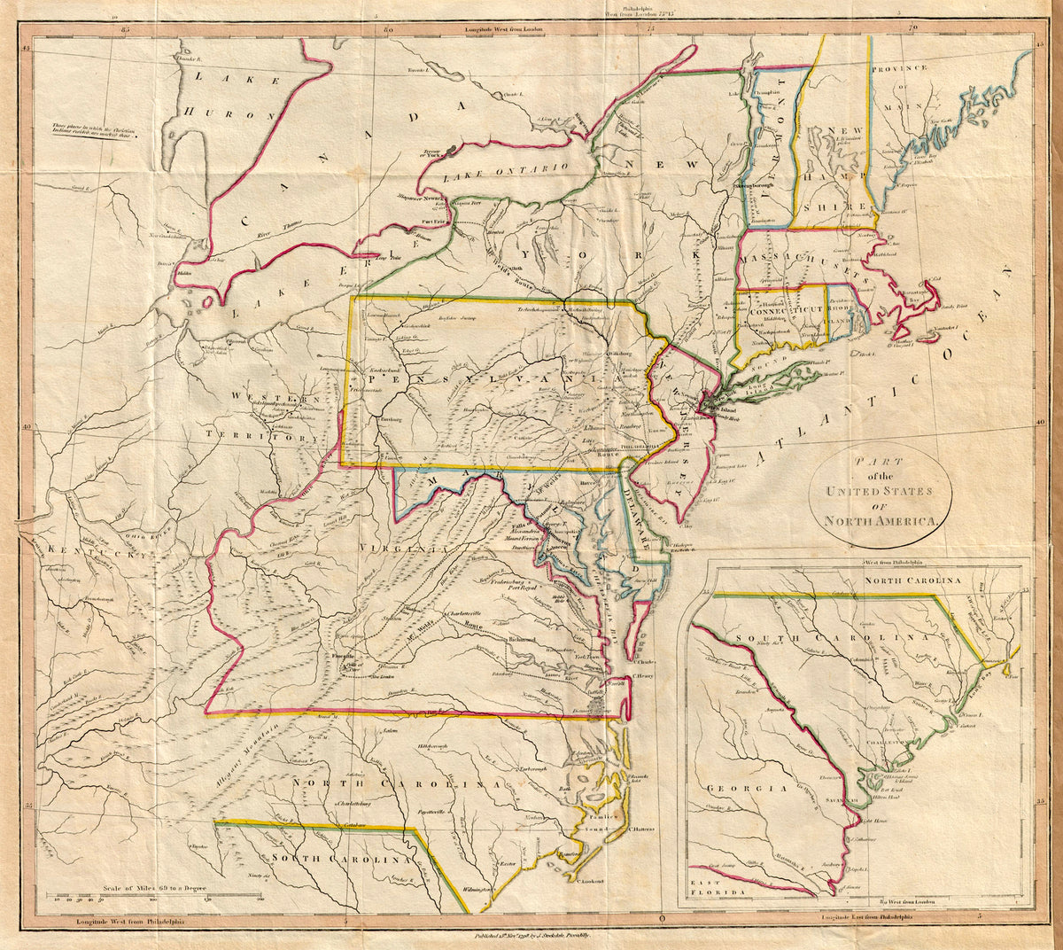 (U.S.) Part of the United State of North America. – The Old Map Gallery