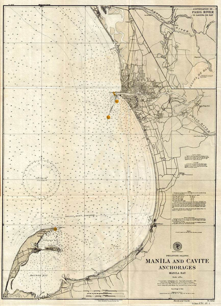 (Philippines) Manila And Cavite Anchorages - Manila Bay – The Old Map ...