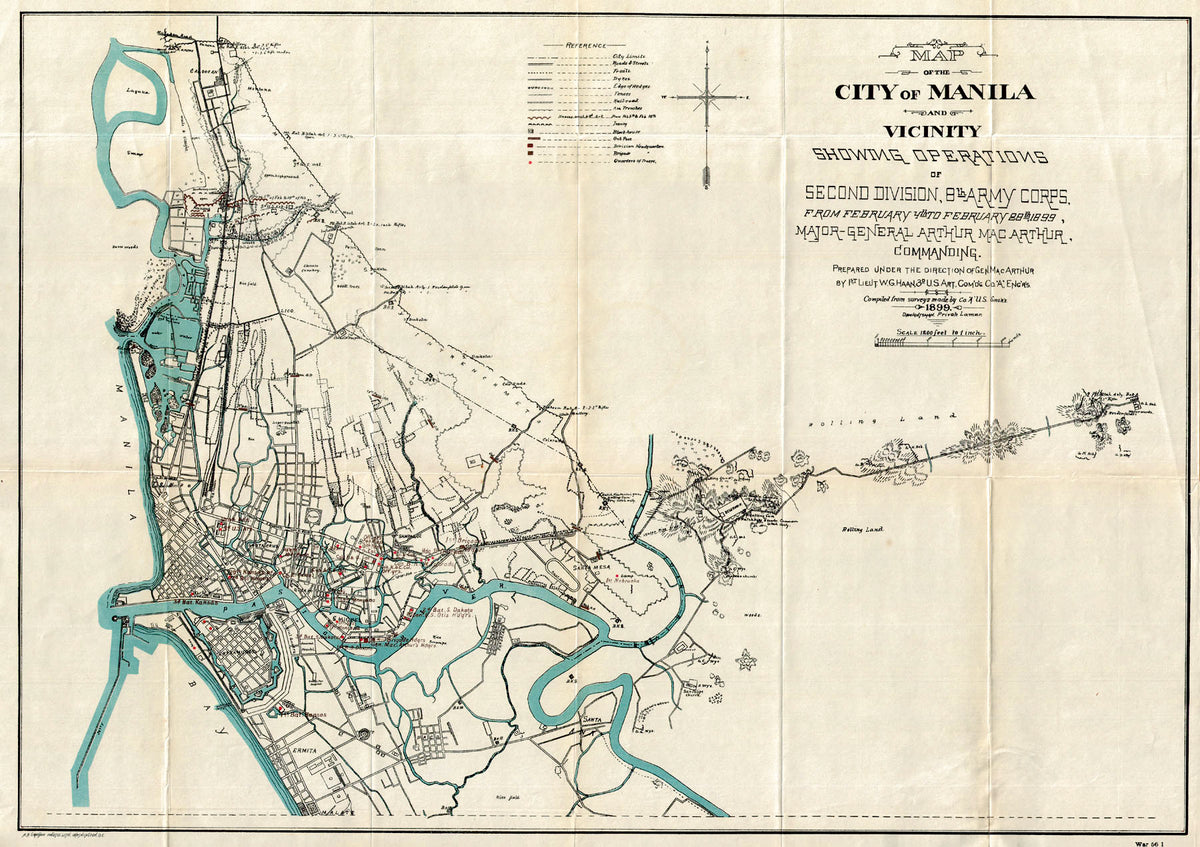 (Philippines) Map of the City of Manila and Vicinity Showing Operation ...