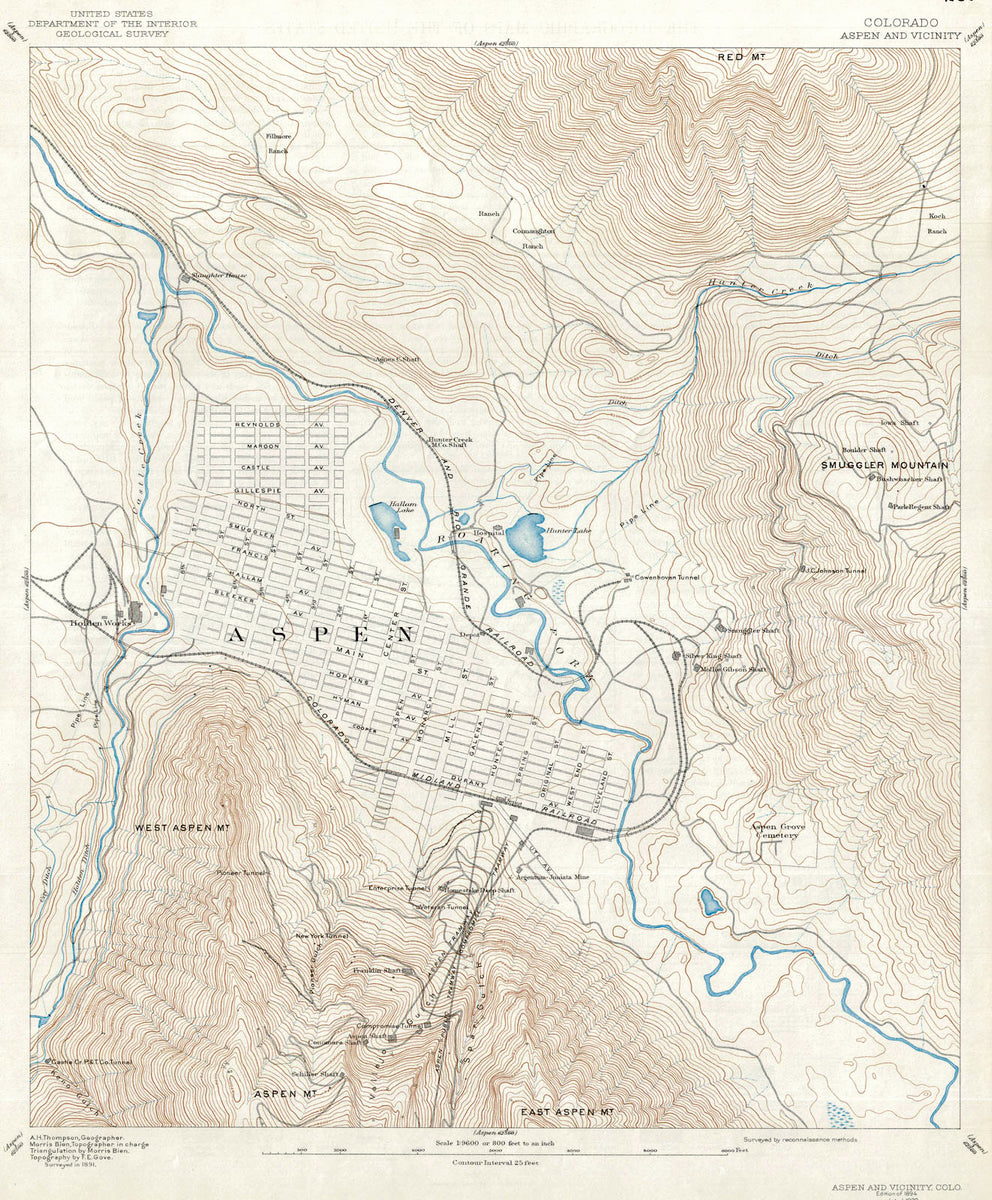 (CO.-Aspen) Aspen And Vicinity, Colo. – The Old Map Gallery