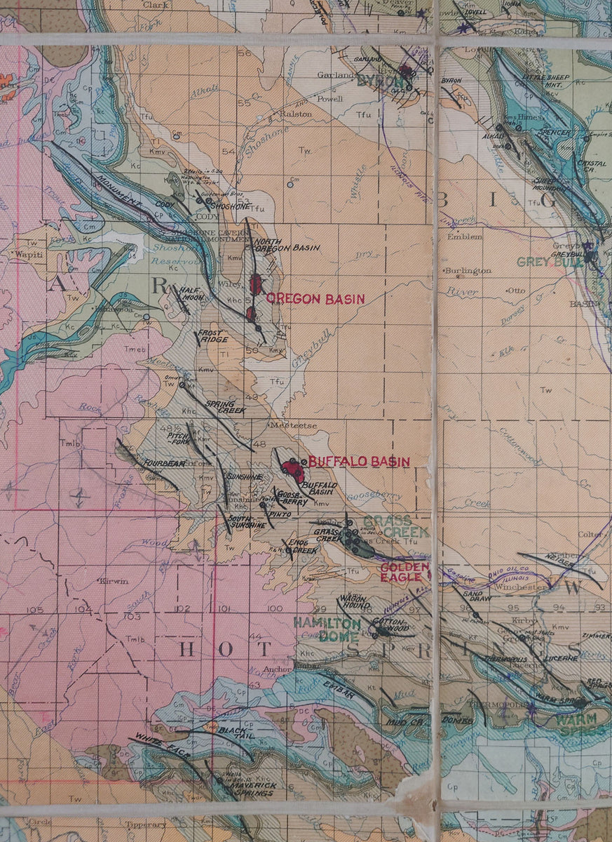 (WY. - Geological/Oil/Gas) Geologic Map of Wyoming – The Old Map Gallery