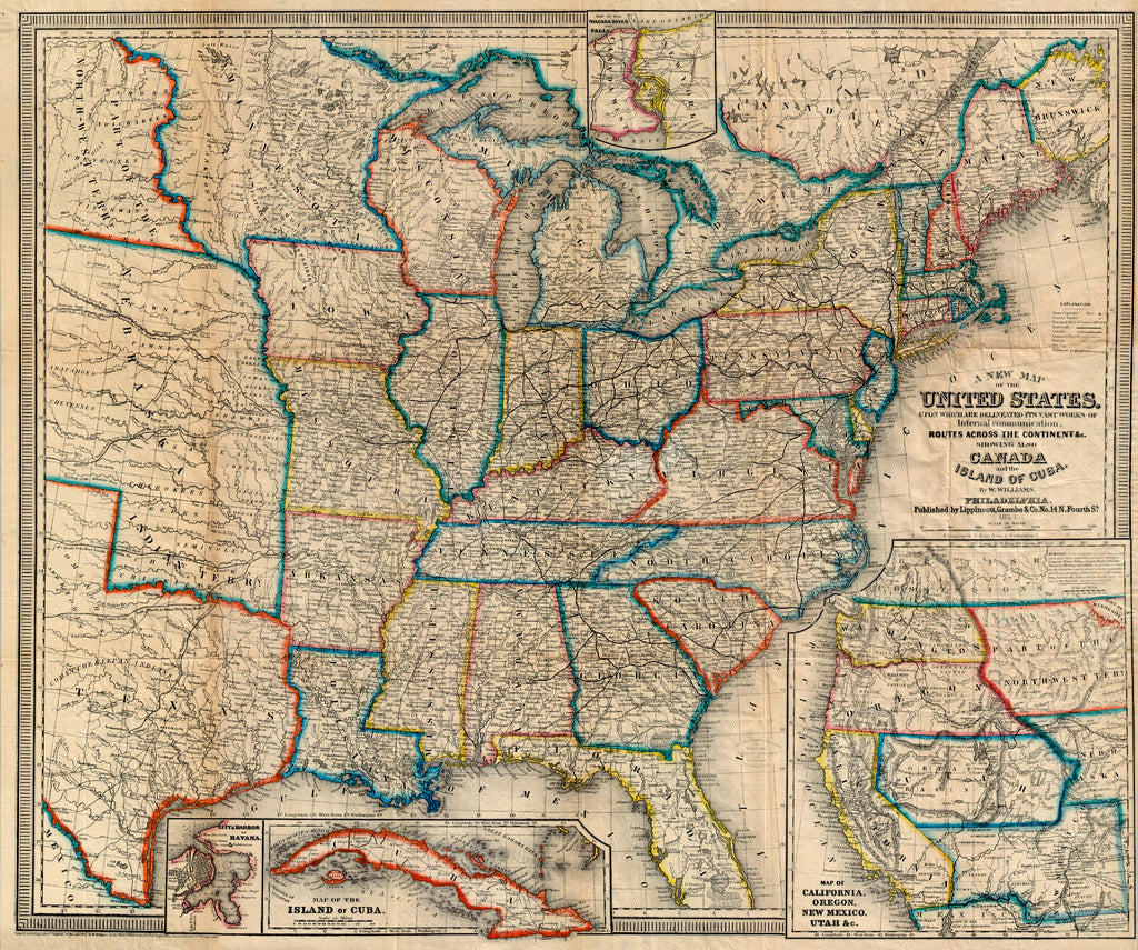 (U.S. - West) A New Map Of The United States... – The Old Map Gallery
