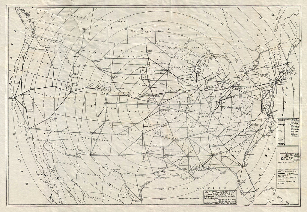 (U.S. - Aviation) Air Transport Map- United States Showing Proposed Ma ...