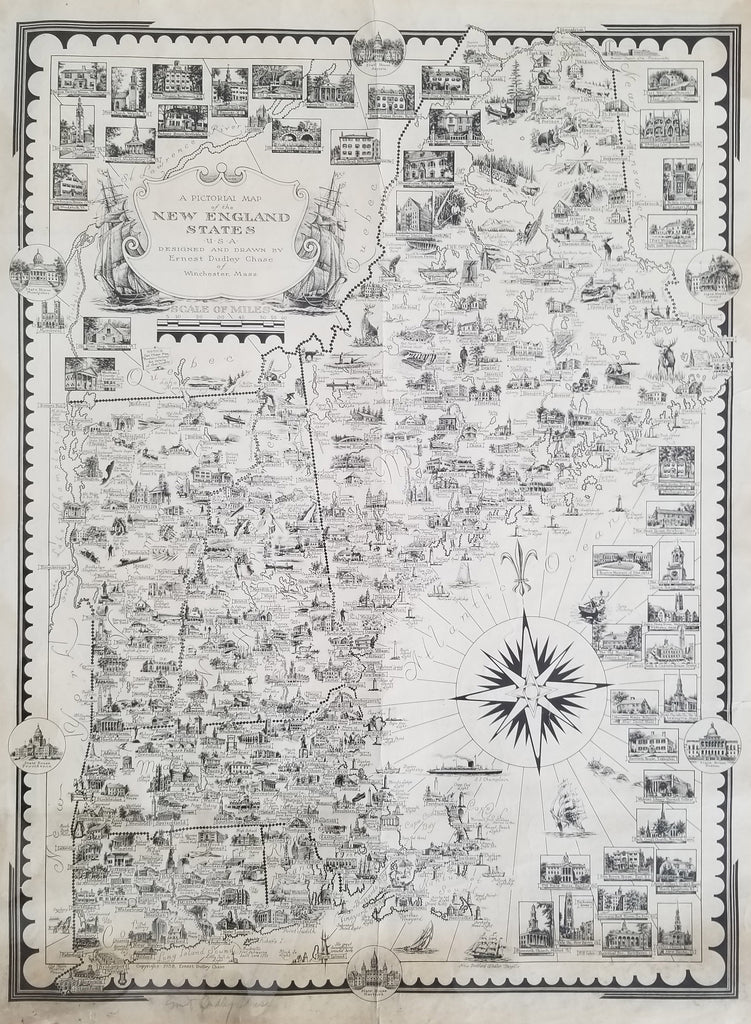 (U.S.-New England) A Pictorial Map of the New England States. – The Old ...