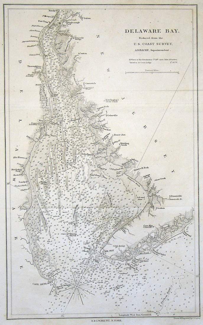 Delaware Bay, Reduced from the U.S. Coast Survey – The Old Map Gallery