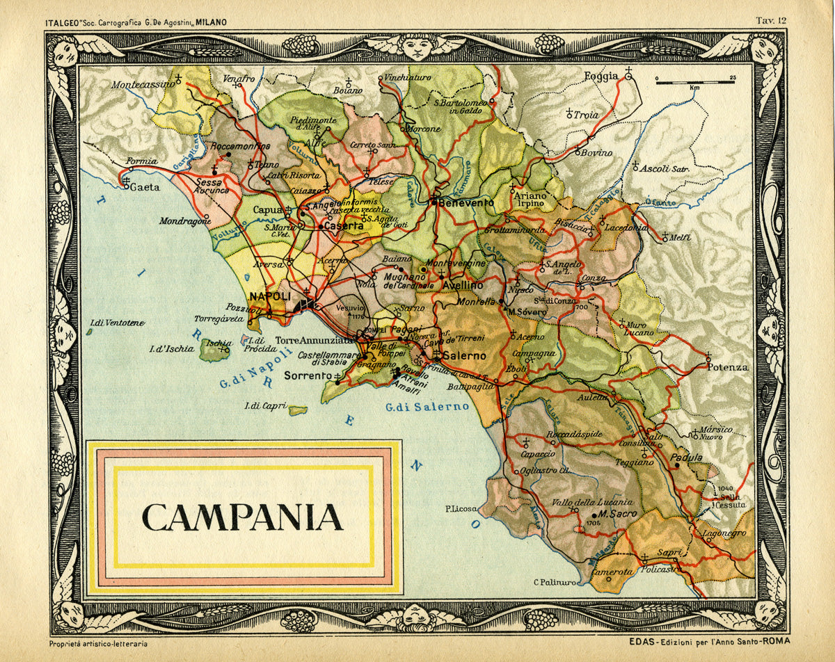 (Italy-Campania) Campania – The Old Map Gallery