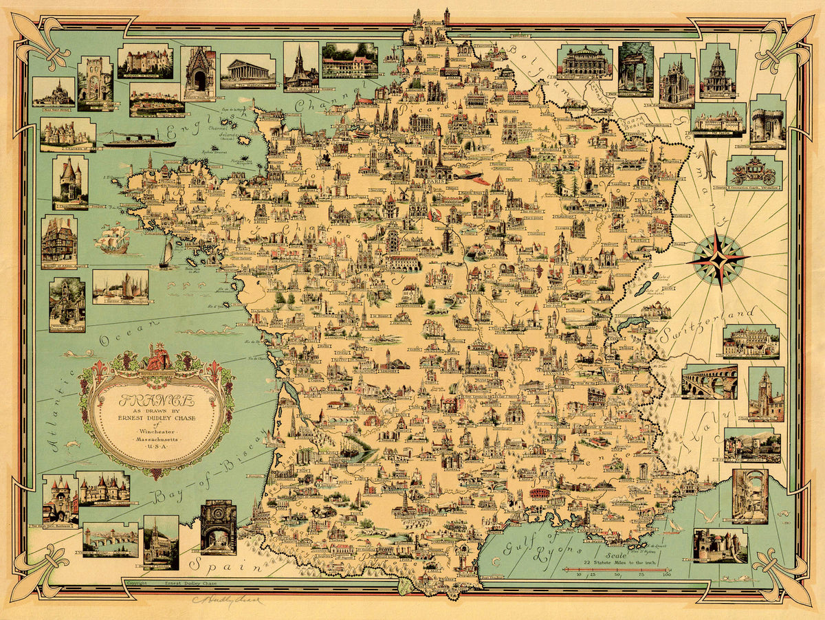 (France) France As Drawn by... – The Old Map Gallery