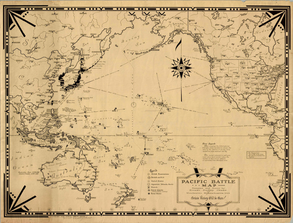 (WWII - Pacific) Pacific Battle Map... – The Old Map Gallery