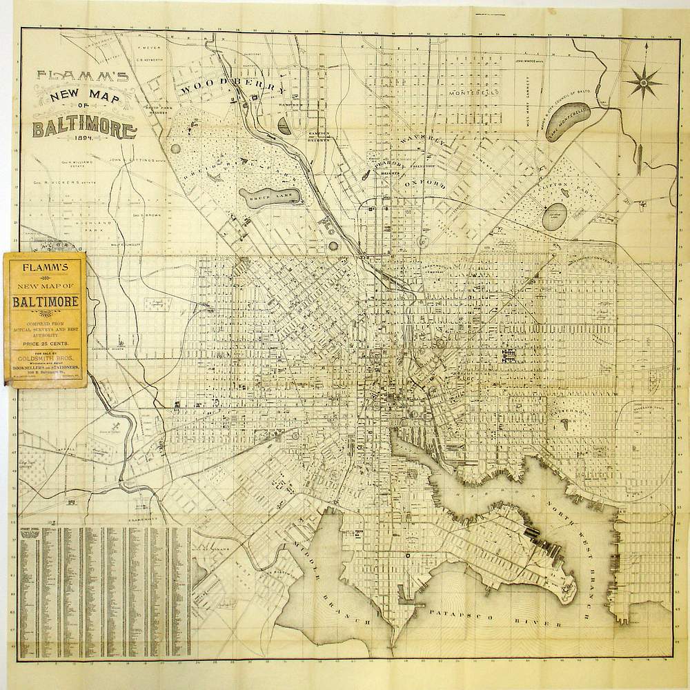 (Maryland – Baltimore) Flamm's New Map of Baltimore – The Old Map Gallery
