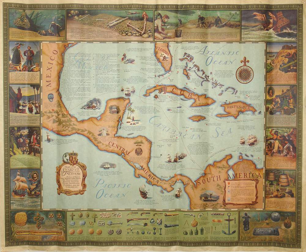 Map of Sunken Treasure – The Old Map Gallery