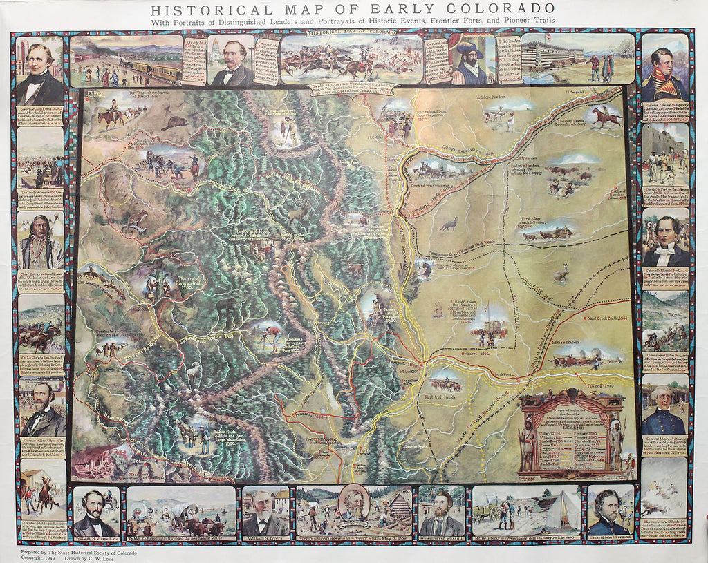 (Colorado) Historical Map of Early Colorado – The Old Map Gallery