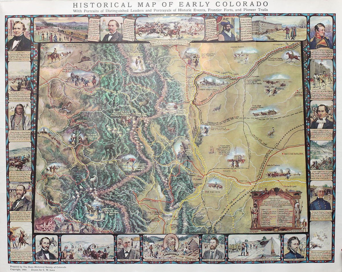(Colorado) Historical Map of Early Colorado – The Old Map Gallery