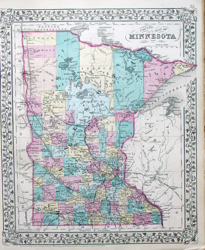 County Map of Minnesota – The Old Map Gallery