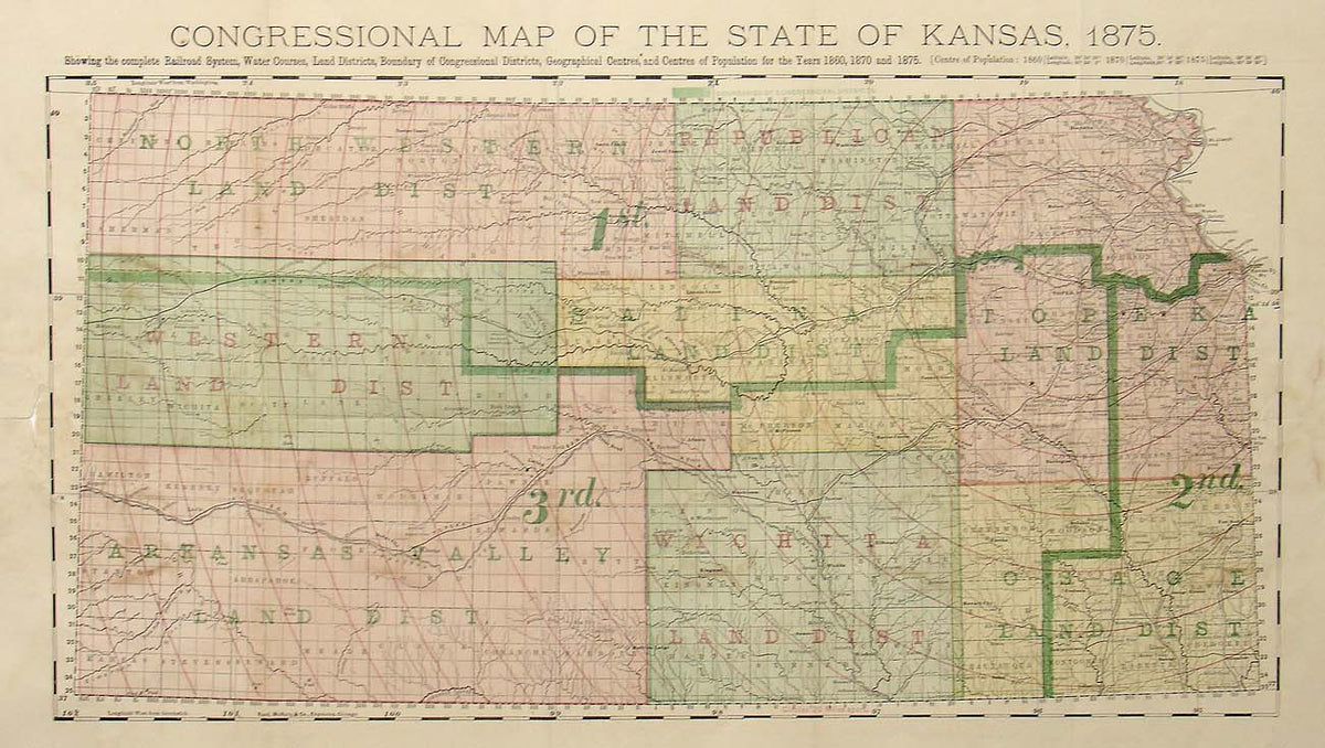 (KS.) Congressional Map of the State of Kansas – The Old Map Gallery