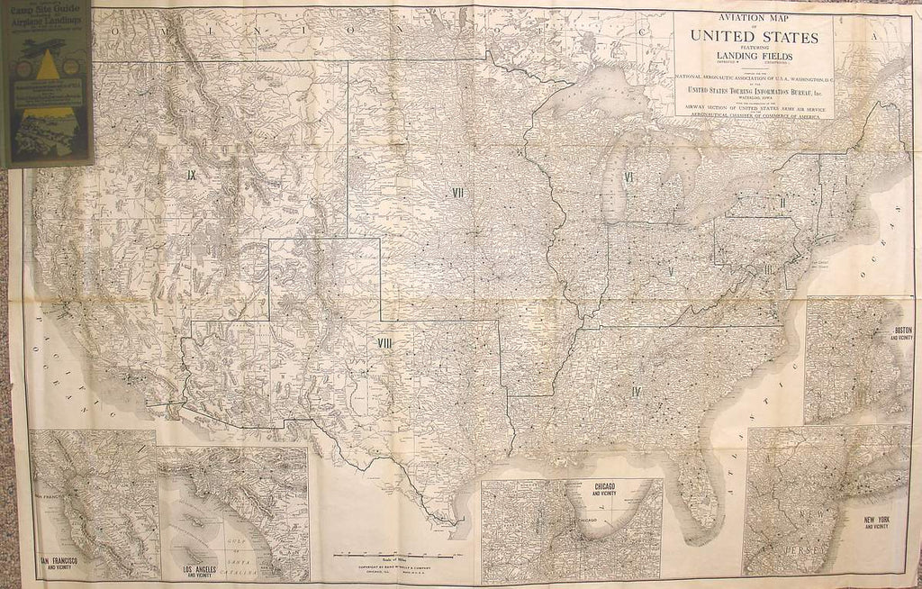 (U.S. - Aviation) Aviation Map of United State Featuring Landing – The ...