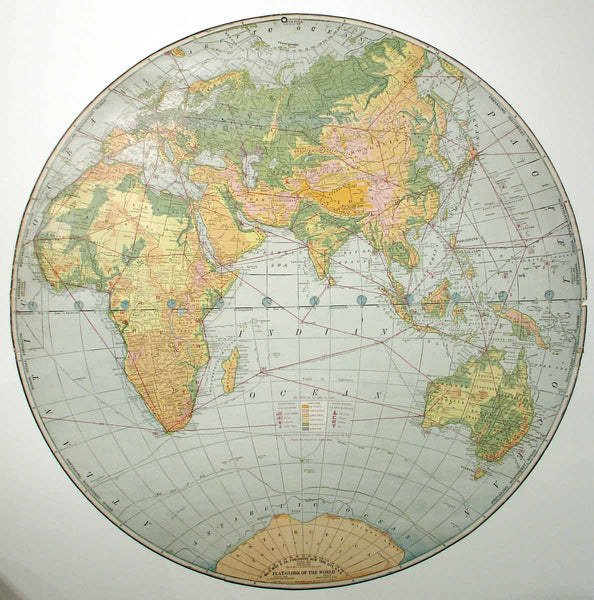 (World) Flat-Globe Of The World – The Old Map Gallery