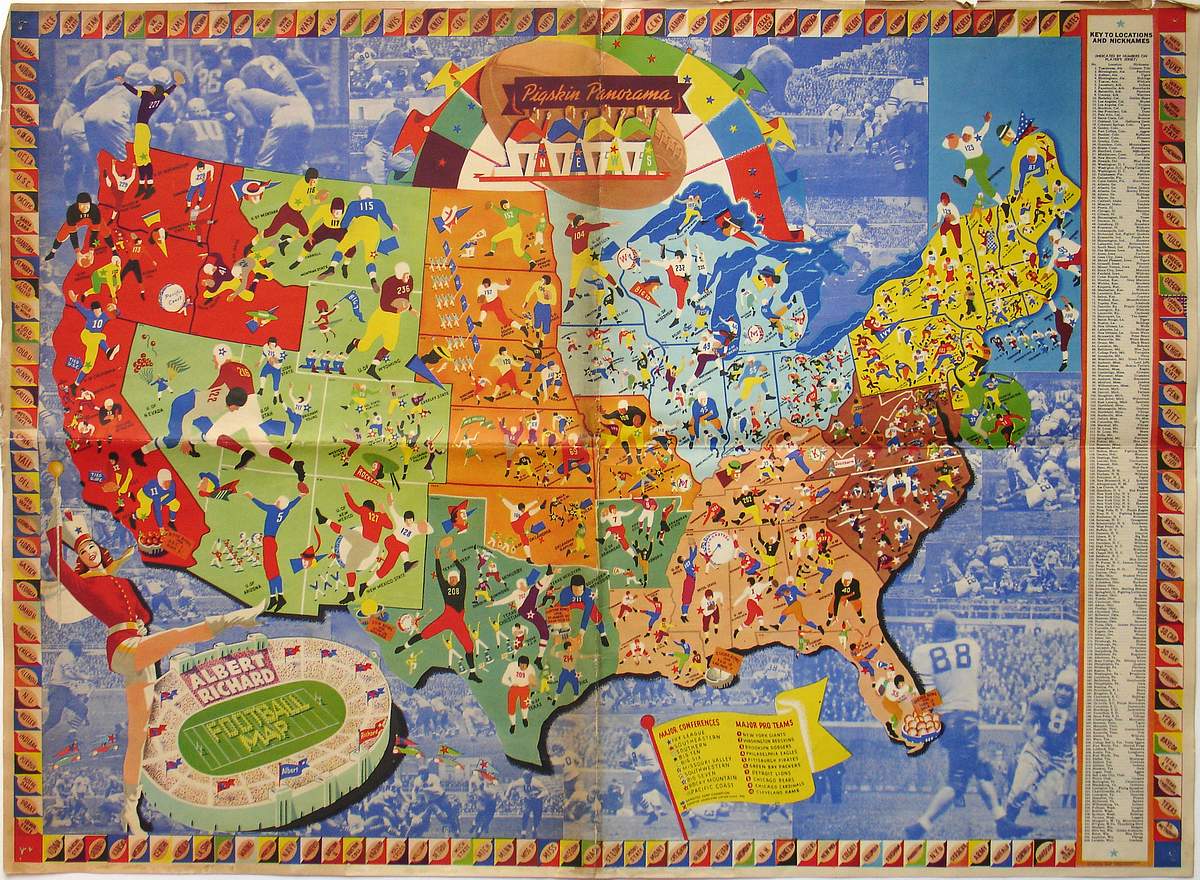 Albert Richard Football Map – The Old Map Gallery