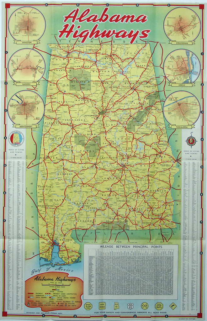 (AL.) Alabama Highways – The Old Map Gallery