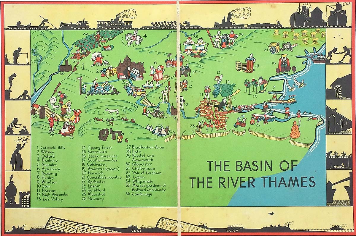(England-Thames) The Basin of the River Thames – The Old Map Gallery