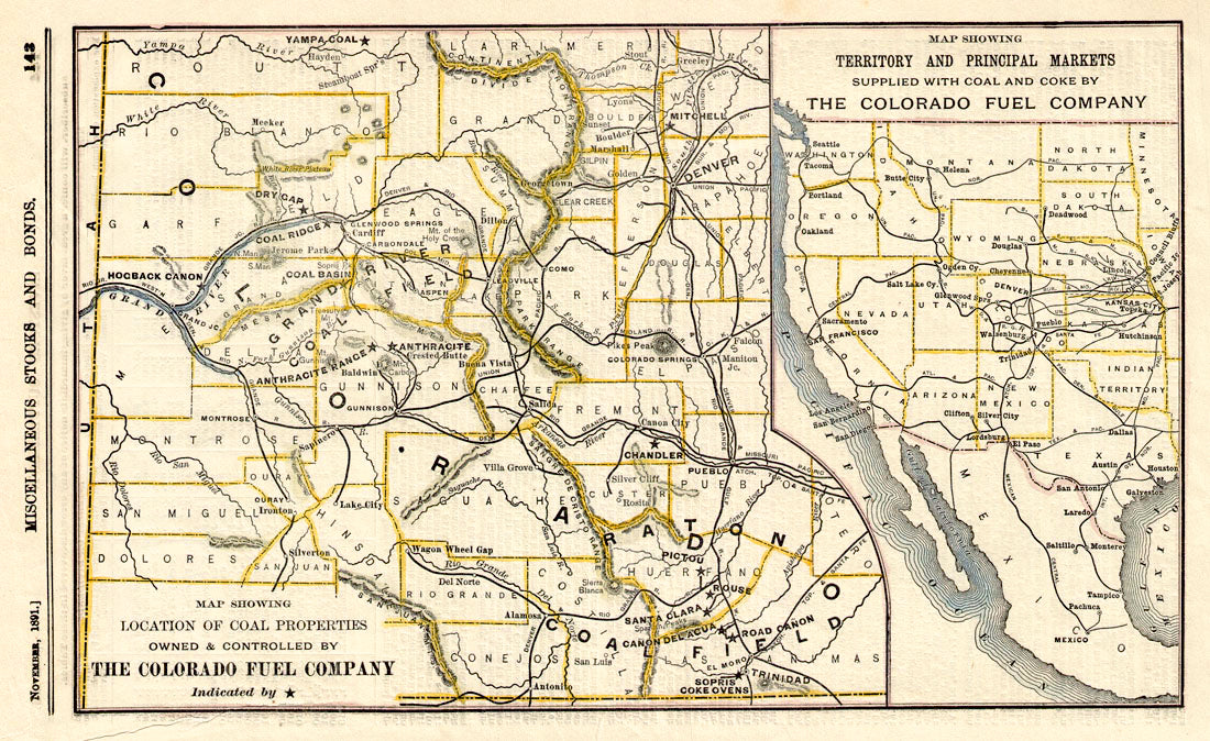 (CO.- Railroad) Map Showing Location of Coal Properties Owned... – The ...