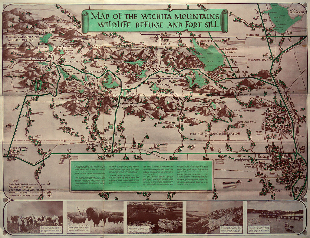 (OK - Lawton) Map of the Wichita Mountains... – The Old Map Gallery