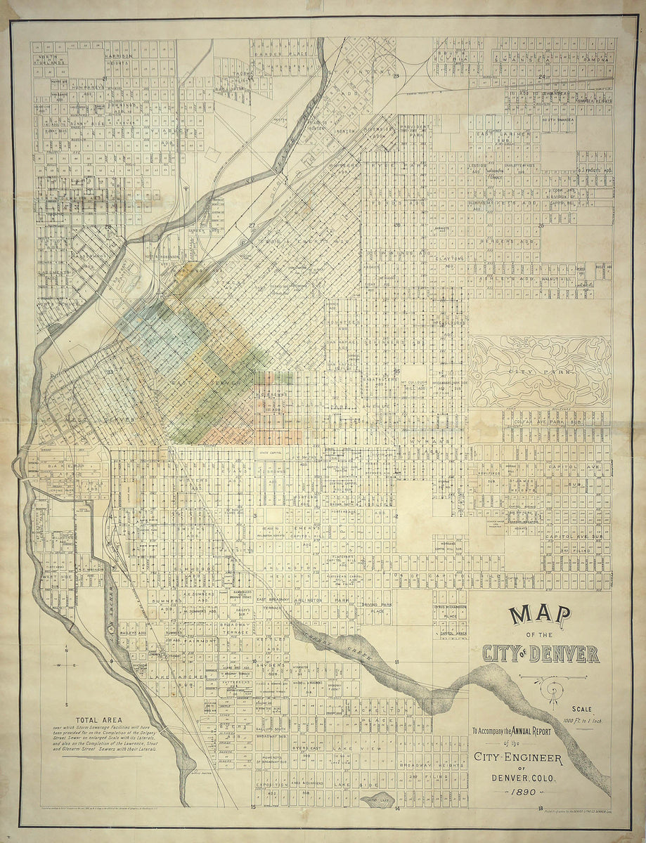 (CO. - Denver) Map Of The City of Denver – The Old Map Gallery