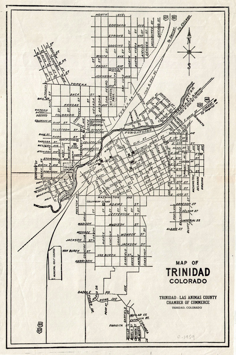 (CO.-Trinidad) Map Of Trinidad Colorado – The Old Map Gallery